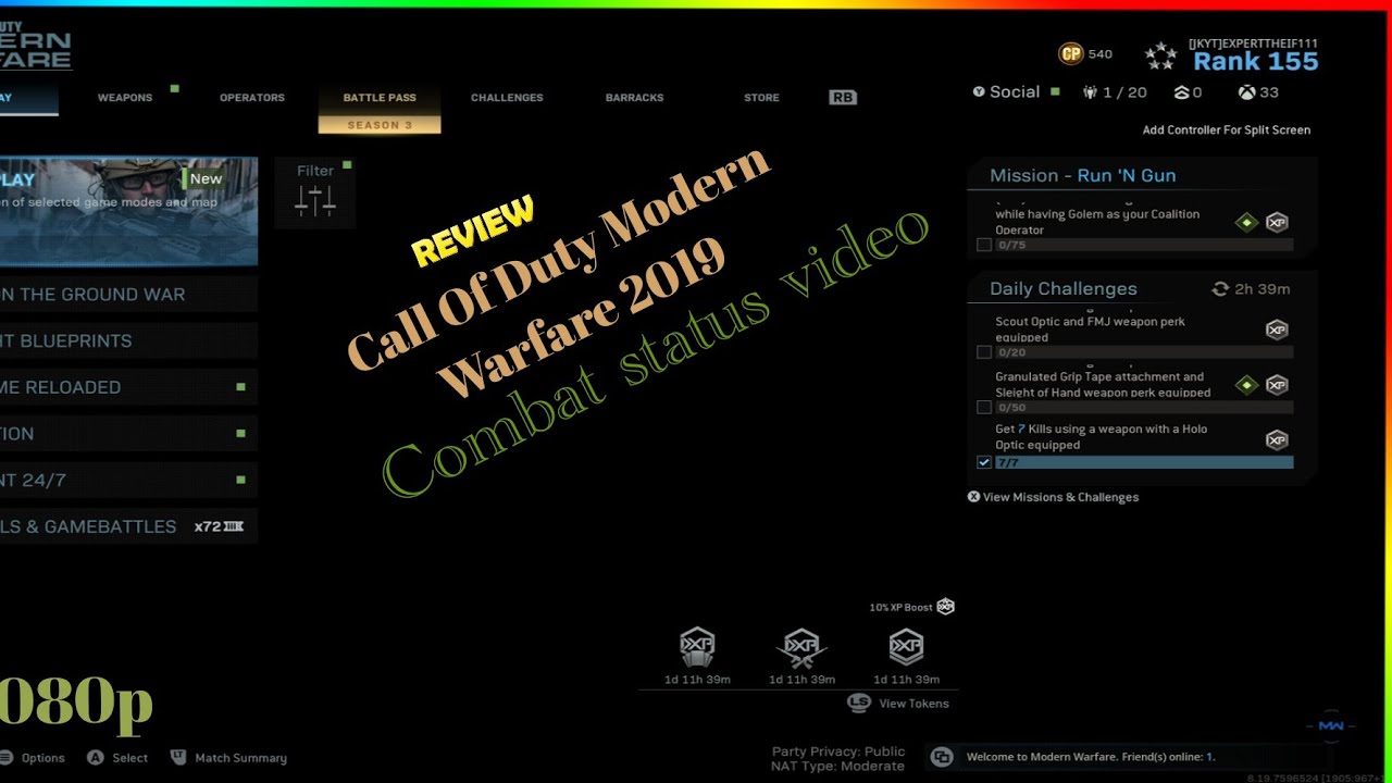 My combat status in Call Of Duty Modern Warfare - YouTube
