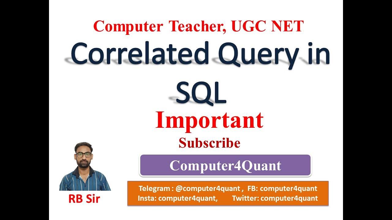 Correlated Query in SQL | How to solve correlated query | Important ...