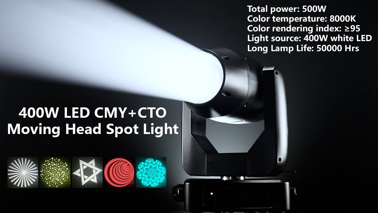 400W LED CMY+CTO Moving Head Spot Light - YouTube