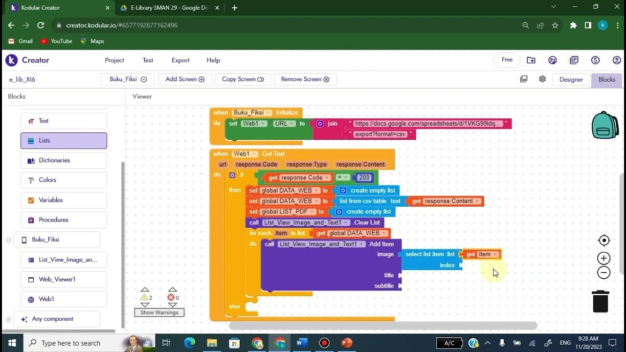 e library dengan Kodular - part 3 - YouTube