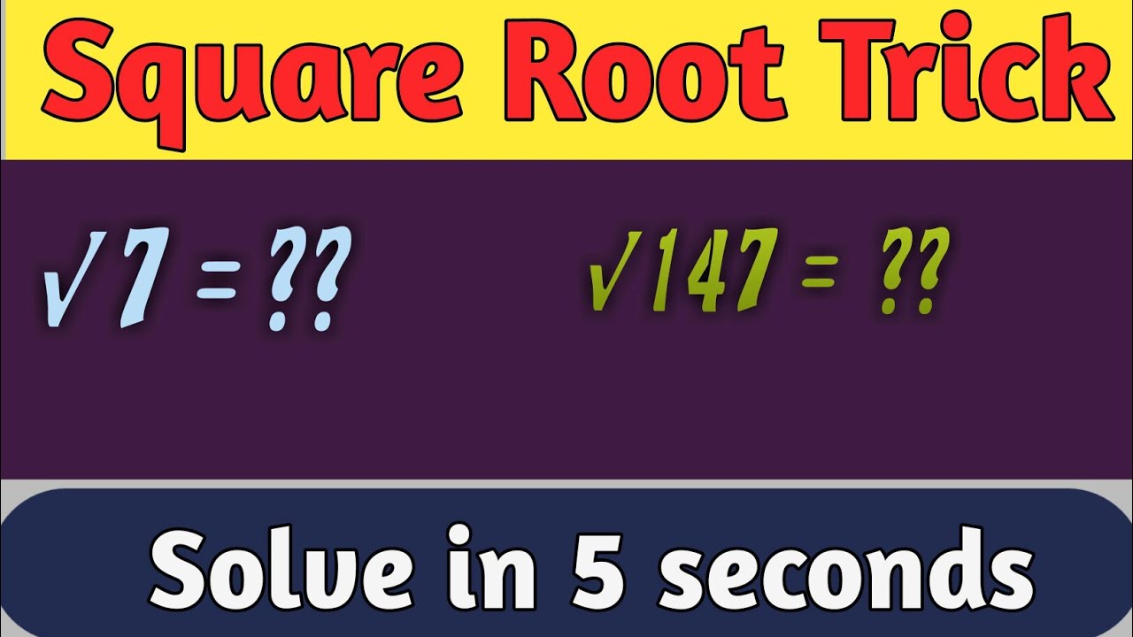 How To Calculate Non Perfect Square Roots YouTube How To Calculate Non Perfect Square Roots YouTube