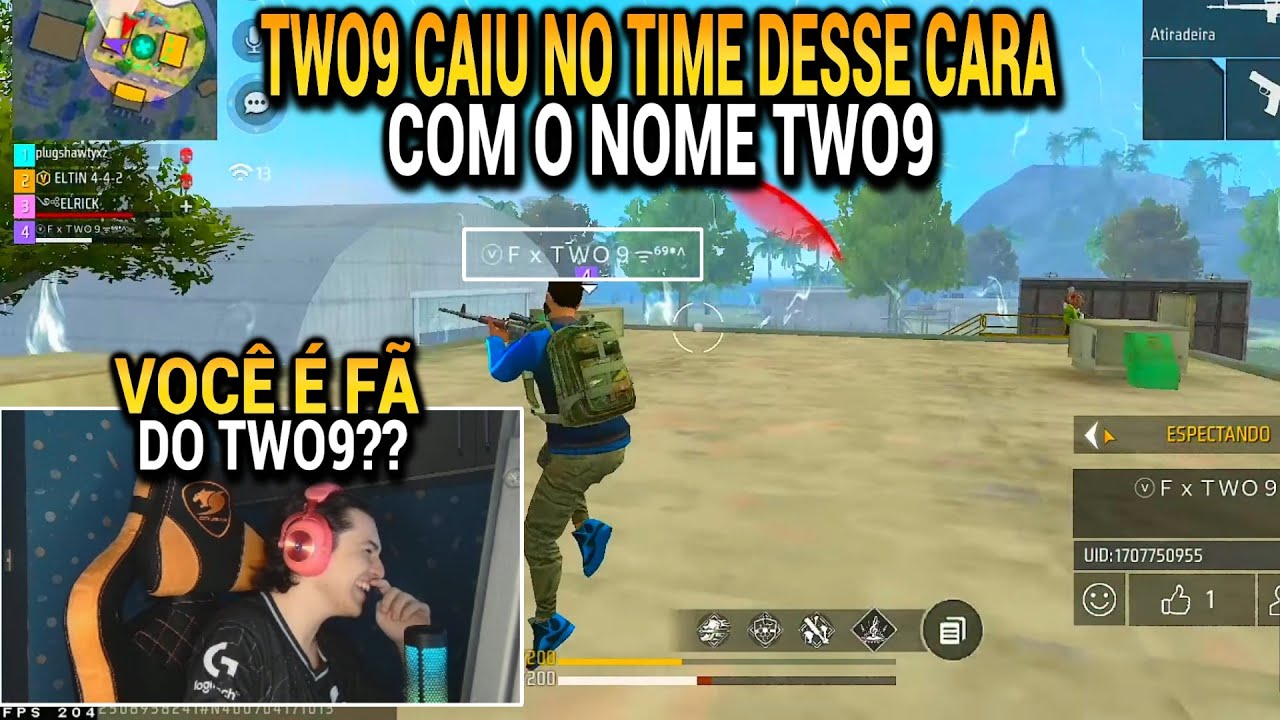 ESSE CARA COM O NOME TWO9 CAIU NO MESMO TIME DO TWO9 E NÃO SABIA QUE ...