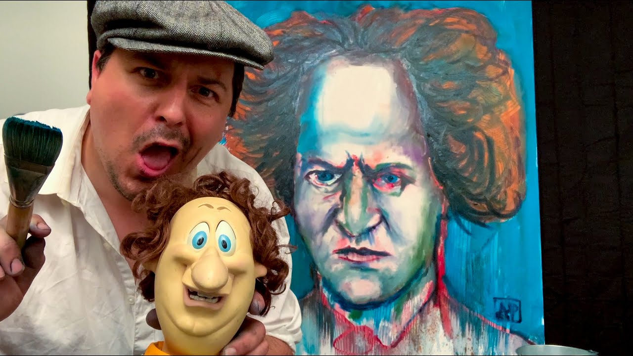 PAINTING Portrait of LARRY Fine - THREE STOOGES - YouTube