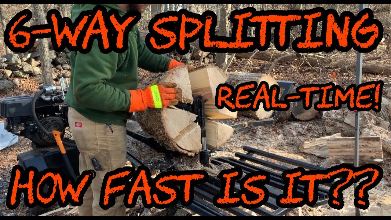 #58 Splitting Ash Firewood with 6-Way Wedge in Realtime: How Fast is it ...