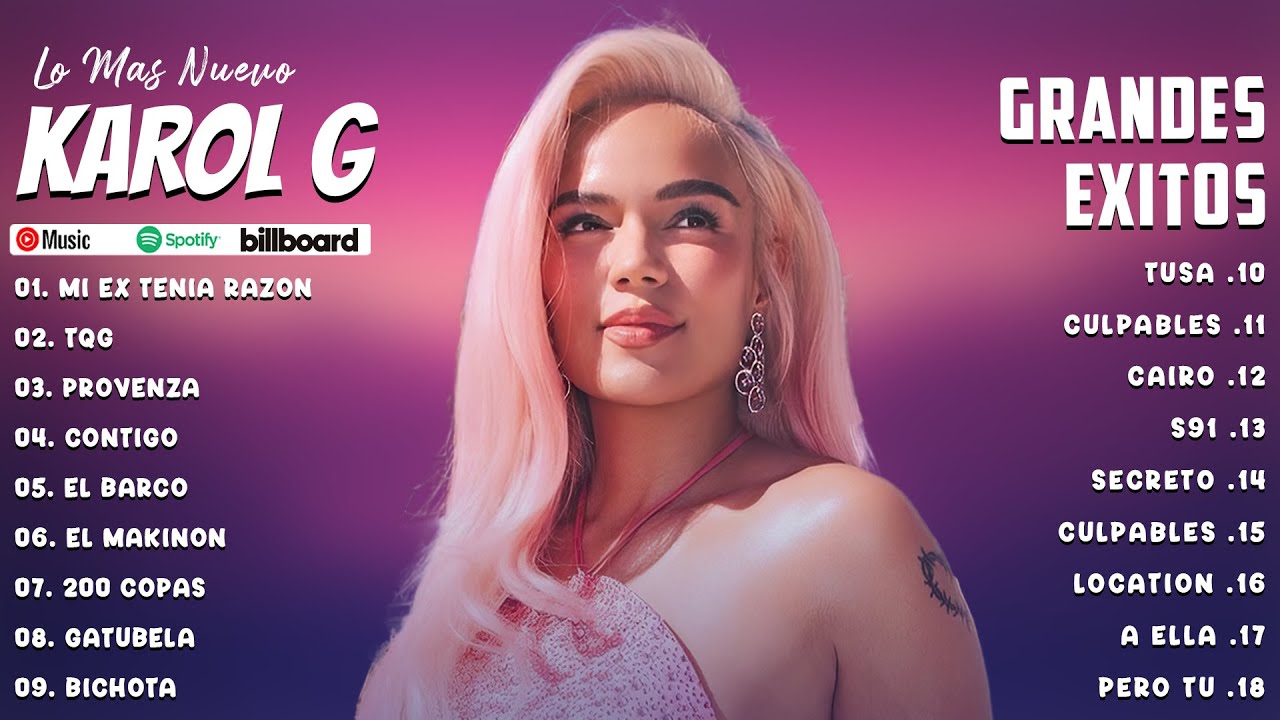 Karol G 2024 - Grandes Éxitos de Karol G - Mejores Canciones de Karol G ...