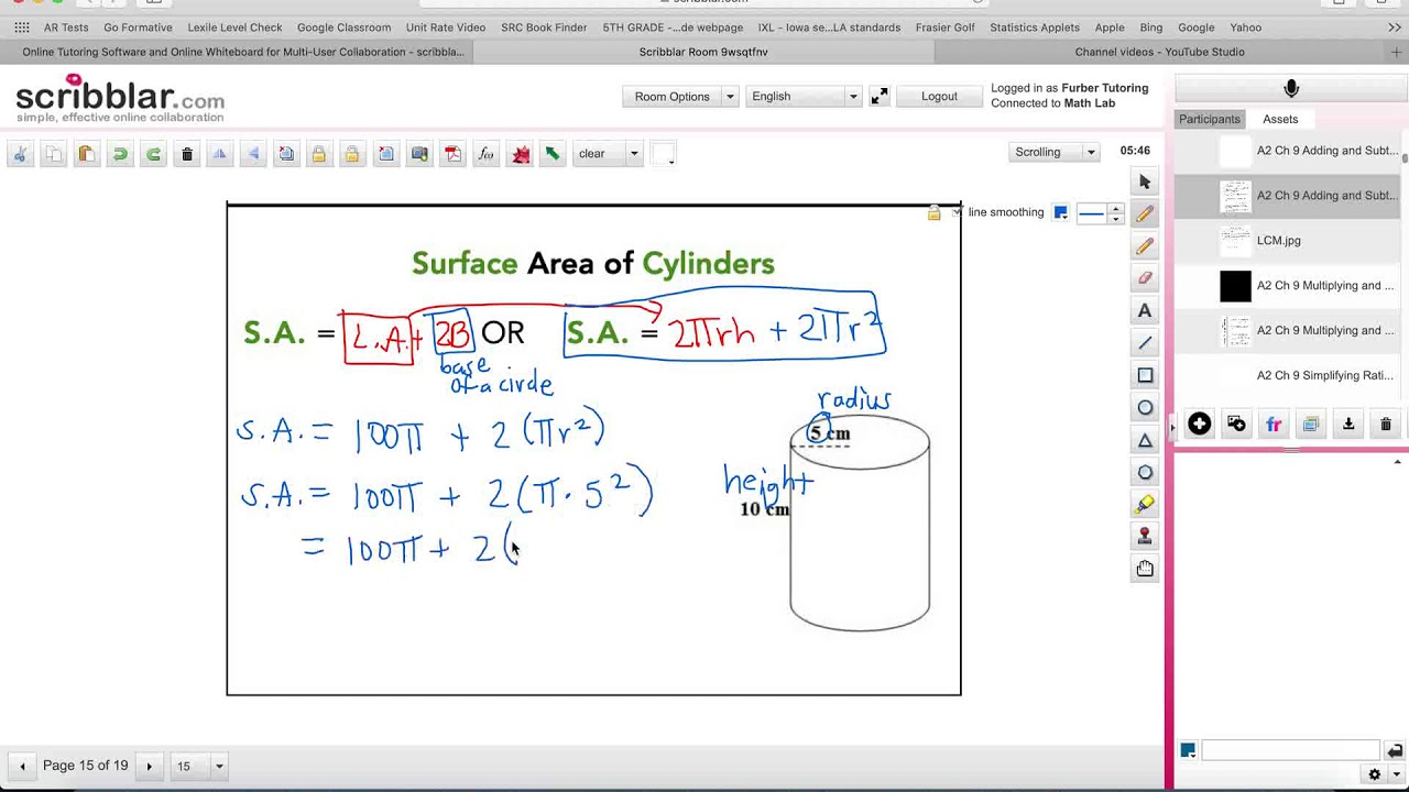 SA of Cylinders - YouTube