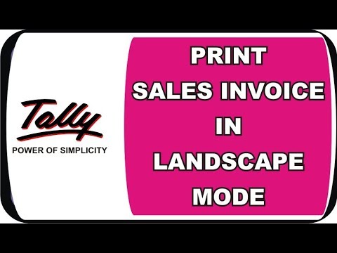 how to print Sales Invoice in landscape mode in tally erp 9 | Print ...