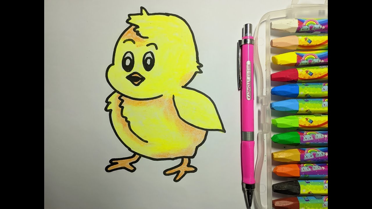 Cara Menggambar dan Mewarnai Bebek Kecil Menggunakan Crayon | How to ...