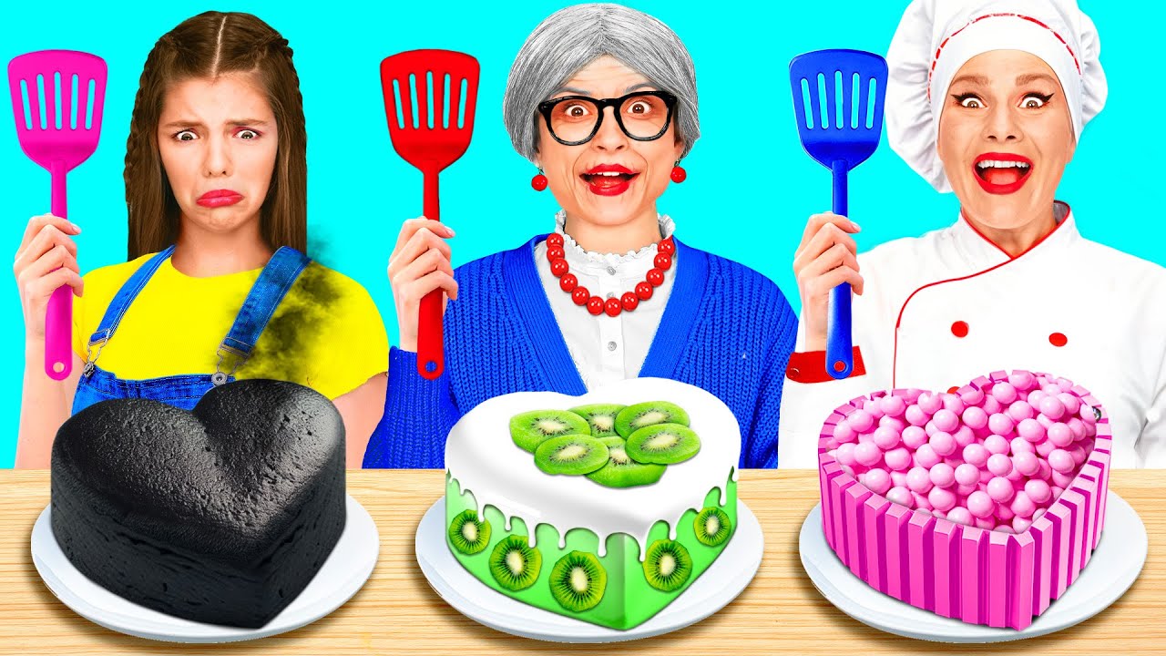 أنا مقابل جدتي في تحدي تحضير الطعام | المأجورون المطبخ مضحك AZaZa ...