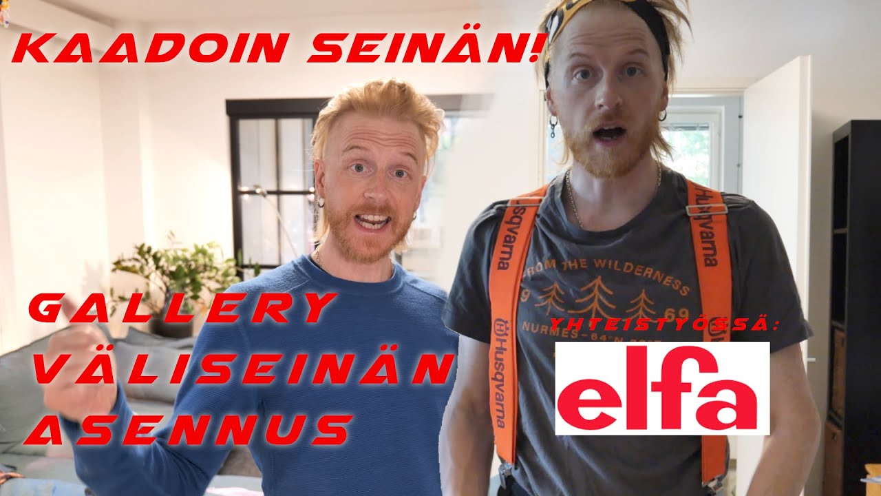 Kaadoin seinän! Elfa Gallery tilanjakajan asennus - YouTube