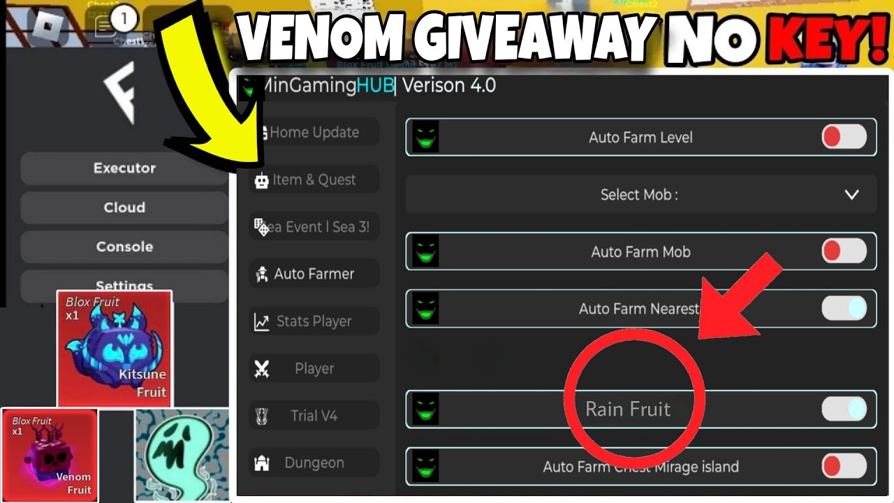 Script Blox Fruit Mobile No Key FRUIT RAIN & AUTO FARM | MIN HUB | RAID ...