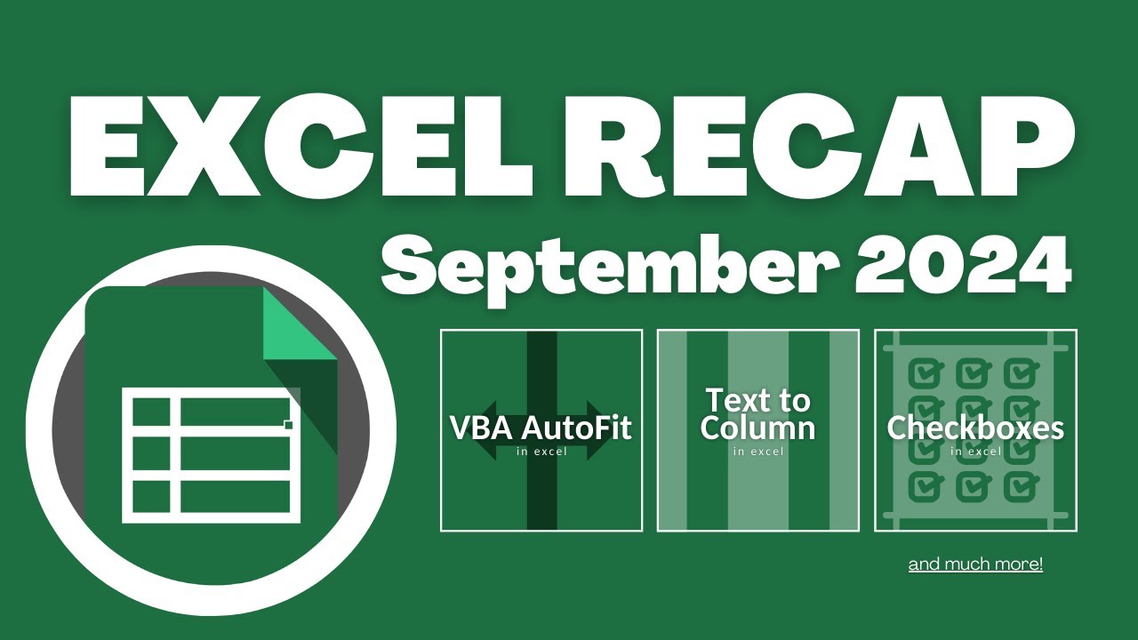 Excel Recap September 2024‼️ #excel - YouTube