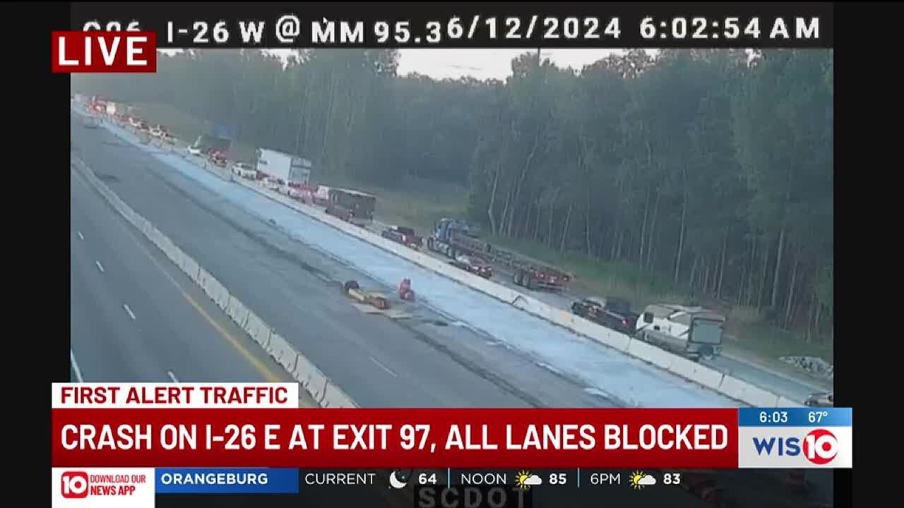 FIRST ALERT TRAFFIC: Crash on I-26 E blocks all lanes en route from ...