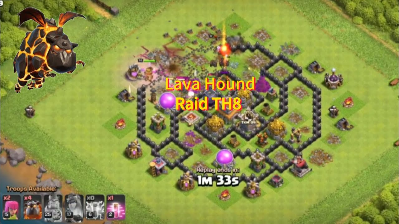 Lava Hound Raid TH8 Gameplay COC/Clash of Clans - YouTube
