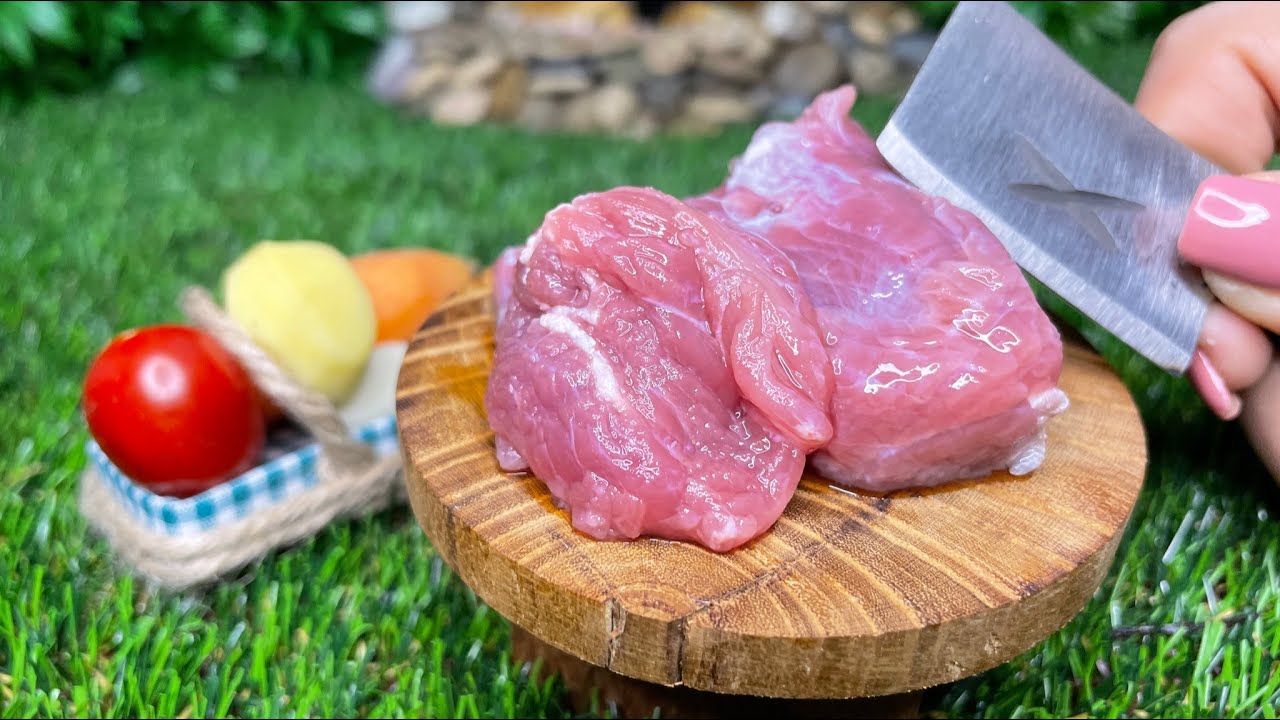 How to make miniature beef stew meat | Tiny Cooking | ASMR Cooking Mini ...