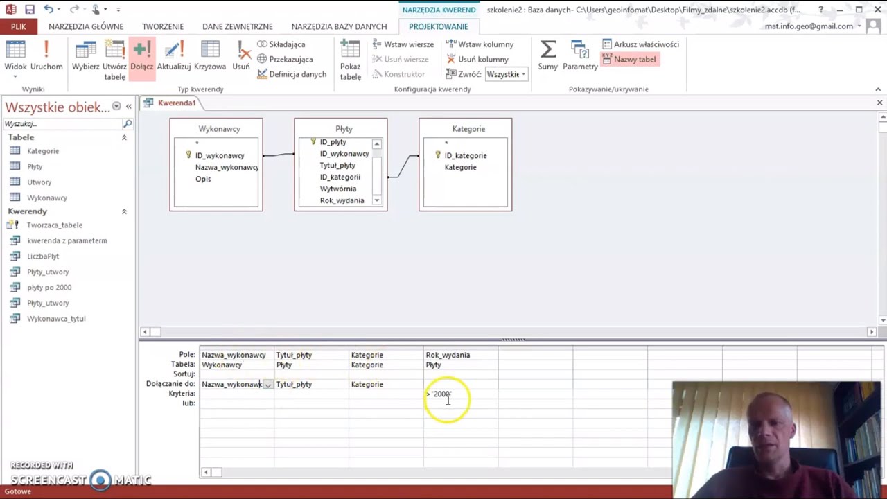 Formularze i raporty w Access'ie - YouTube