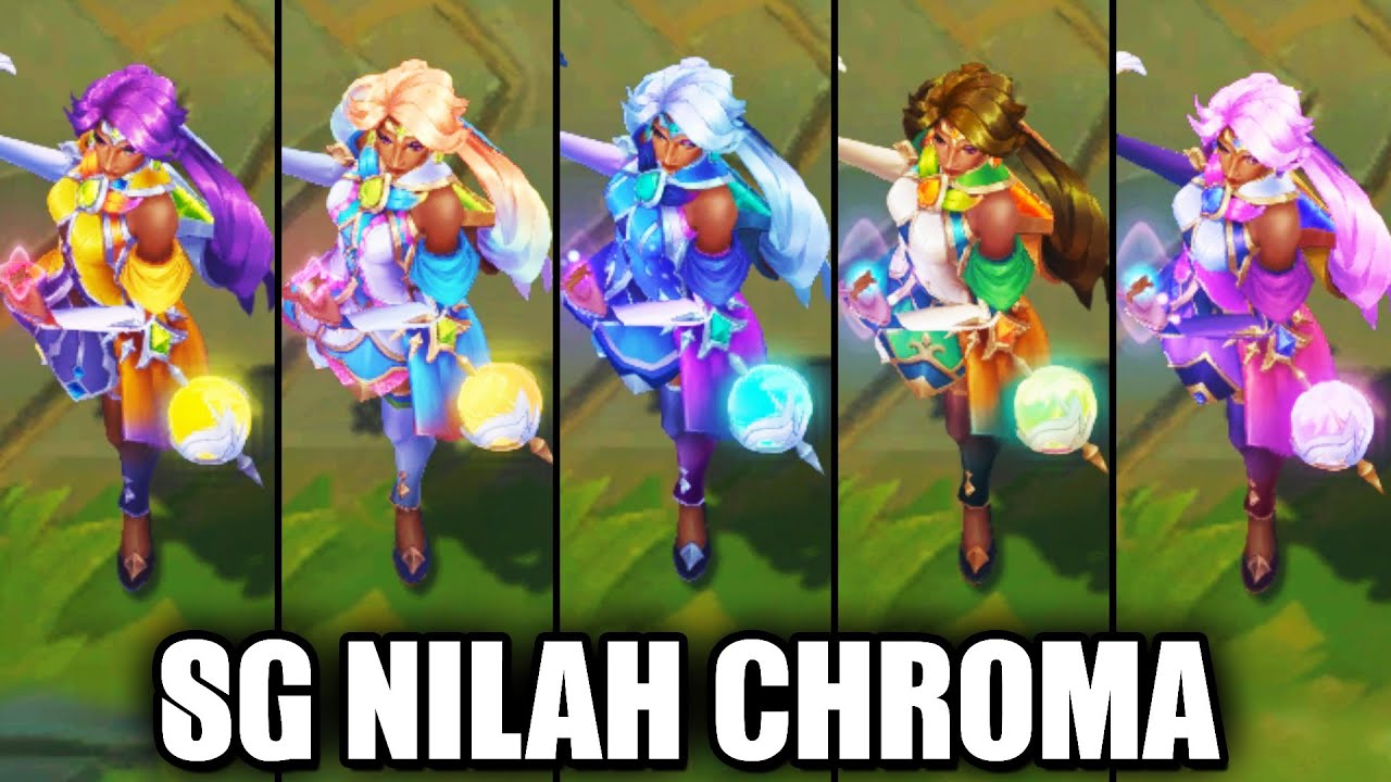 All Star Guardian Nilah Chroma Skins Spotlight (League of Legends ...