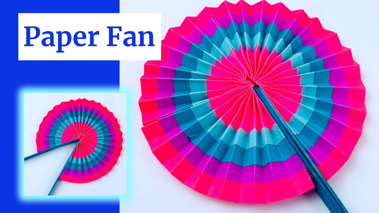 How to make a Paper Fan |Pop Up Fan |Origami Fan |Hand Fan - YouTube