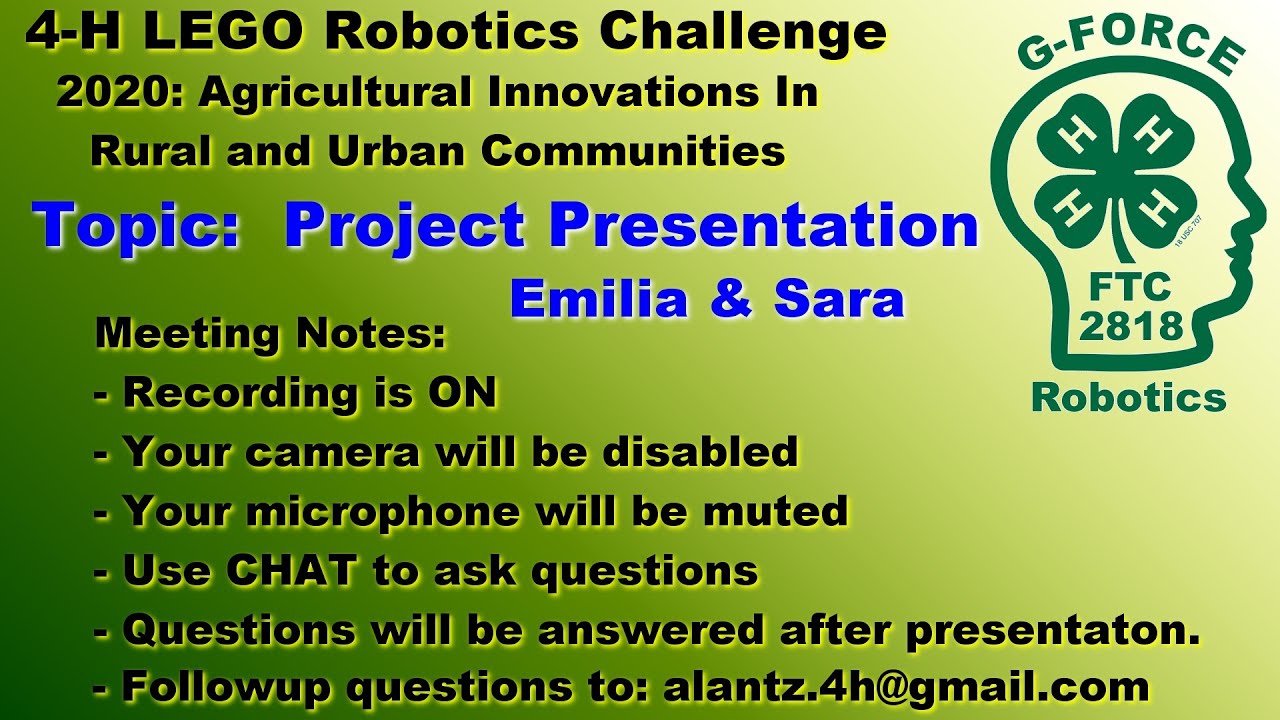 4-H LEGO Robotics Challenge #5 The Project Presentation - YouTube