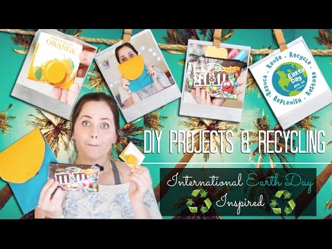 DIY Recycled Crafts: International Earth Day Inspired - YouTube