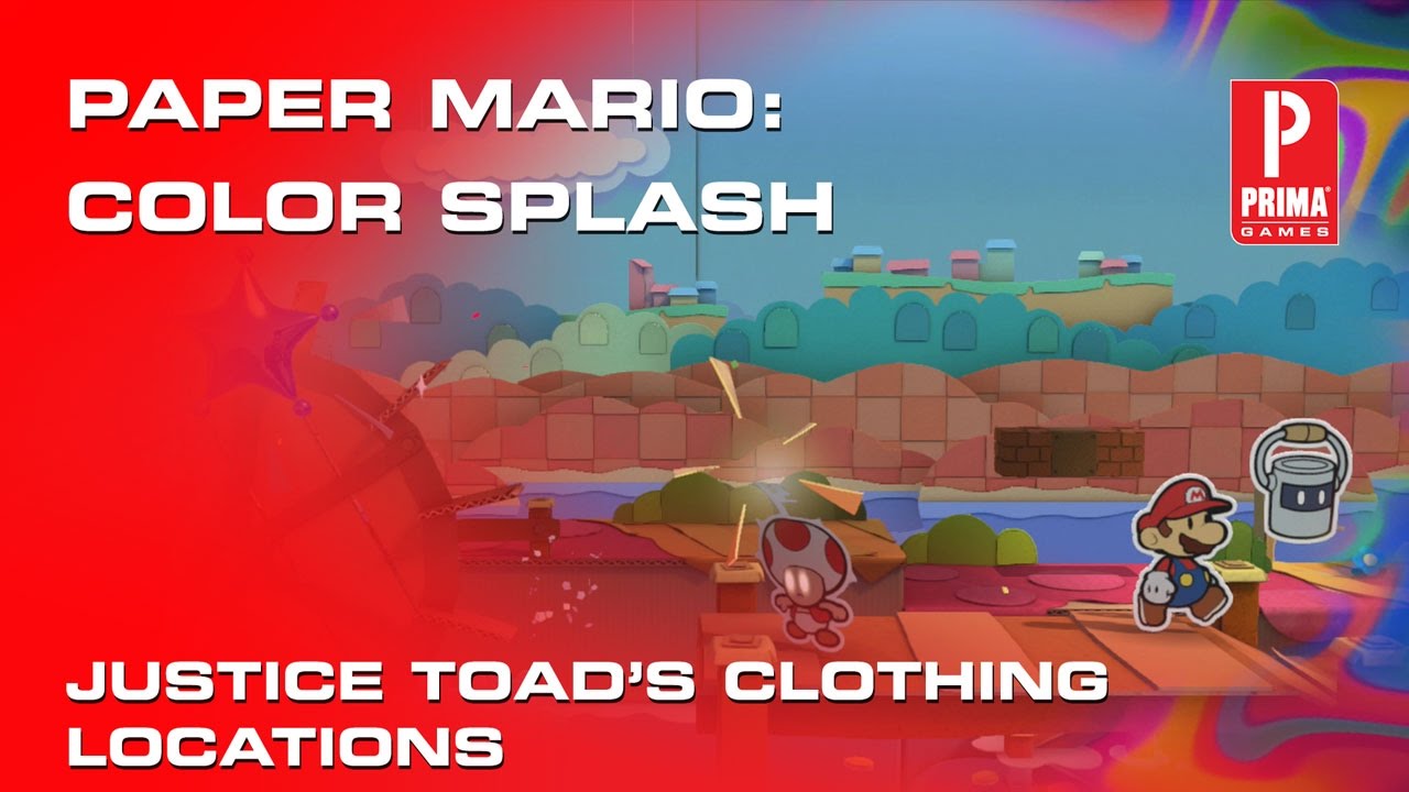 Paper Mario: Color Splash Justice Toad Clothing Locations - YouTube