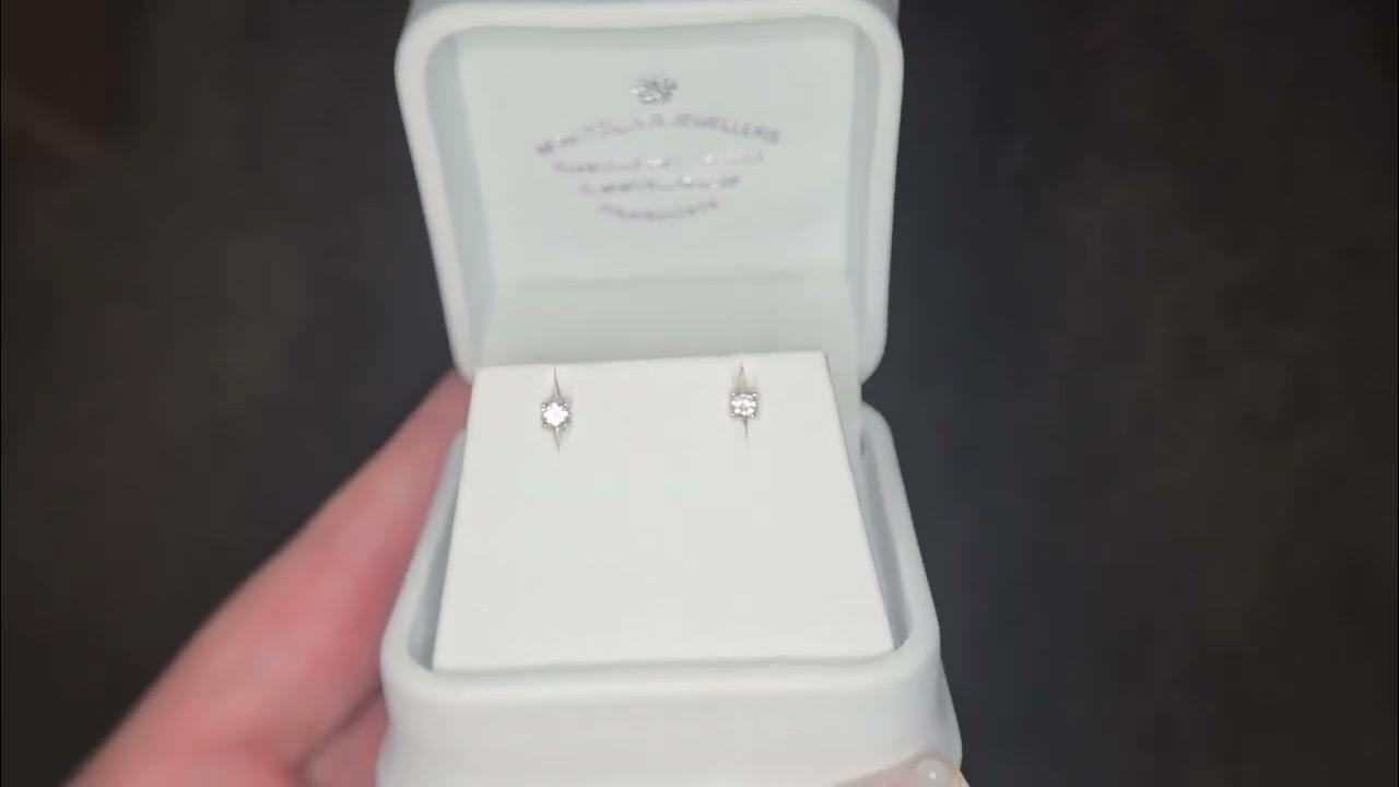 0.15ct Diamond Stud Earrings Set In 9ct White Gold - YouTube