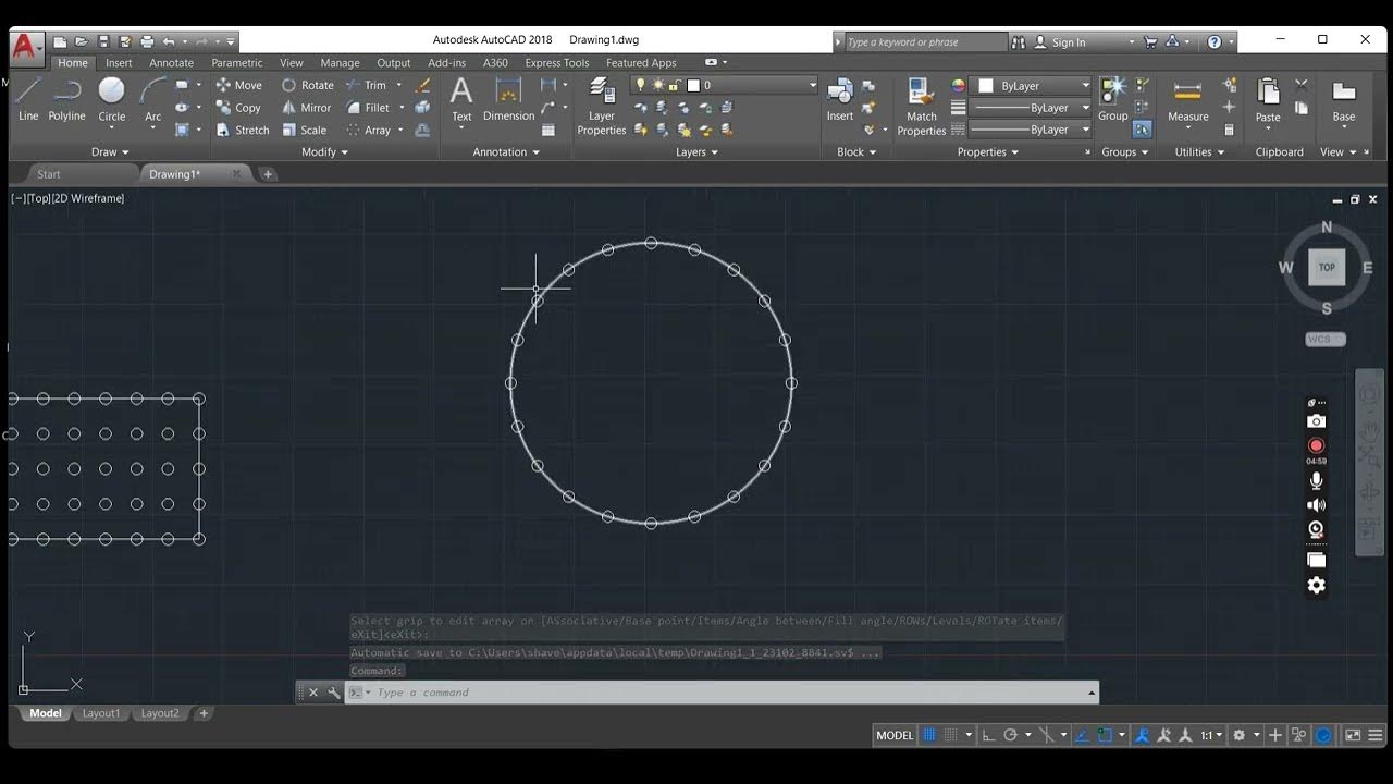 how to use array command?/ rectangular array?/polar array? - YouTube