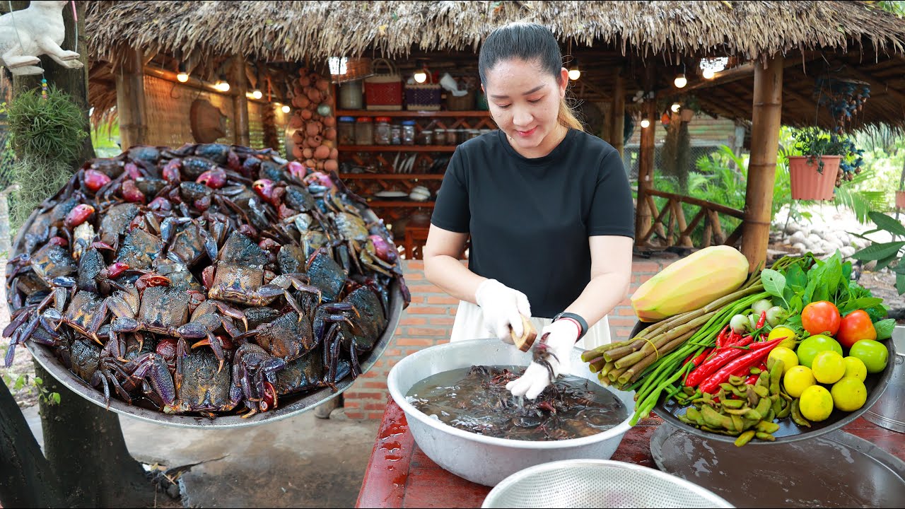 "Best Parrot Crab Pickle" Fast Crab Pickle recipe. Pregnant Chef Sros ...