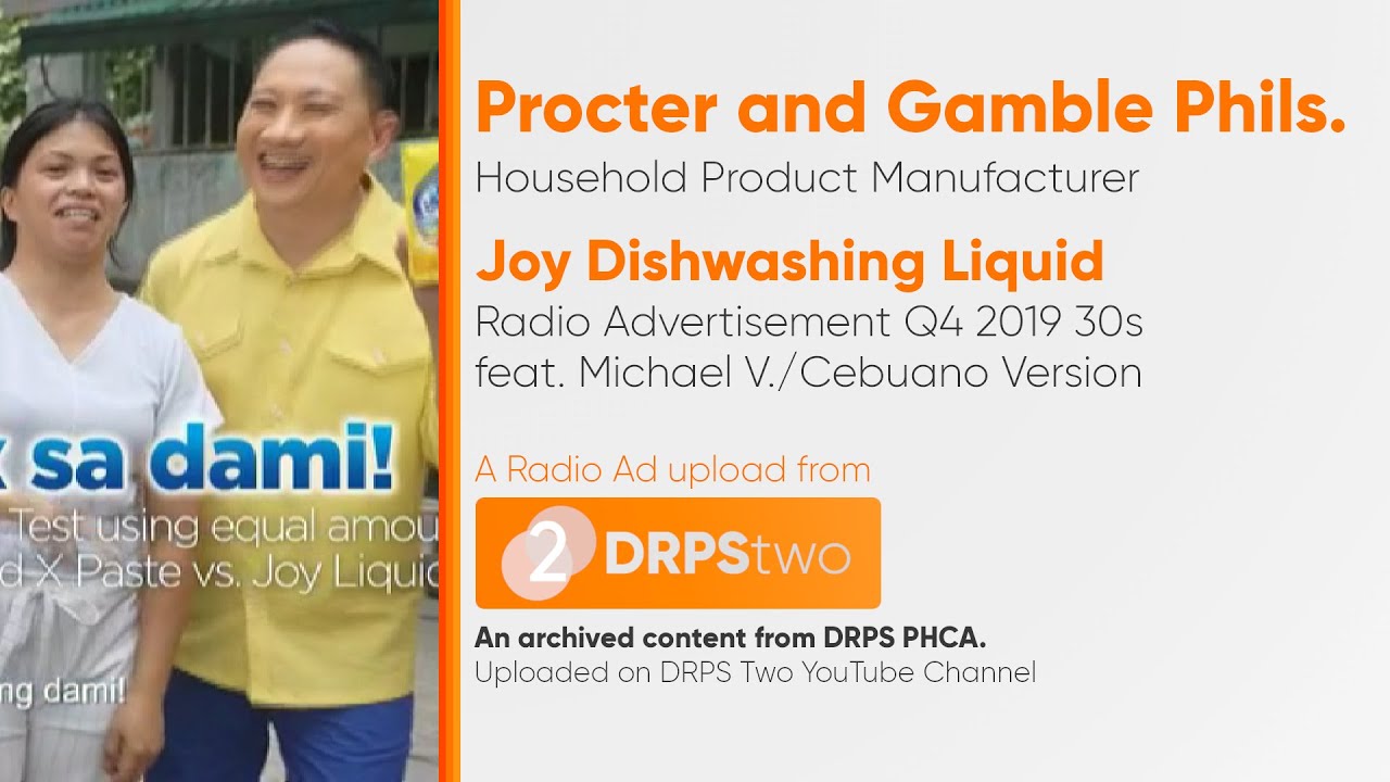 Joy Dishwashing Liquid Radio Ad Q4 2019 30s with Michael V. (Cebuano ...