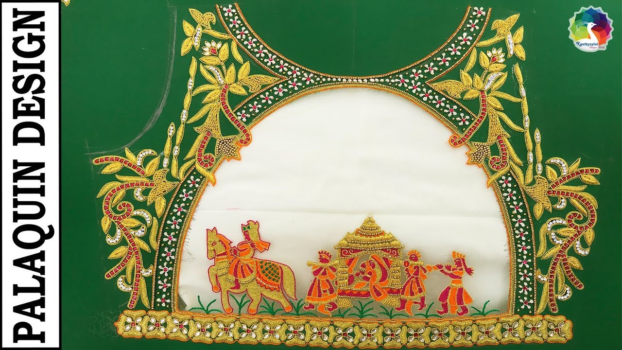 Palaquin Design Hand Embroidery Bridal Blouse | Maggam Work - YouTube