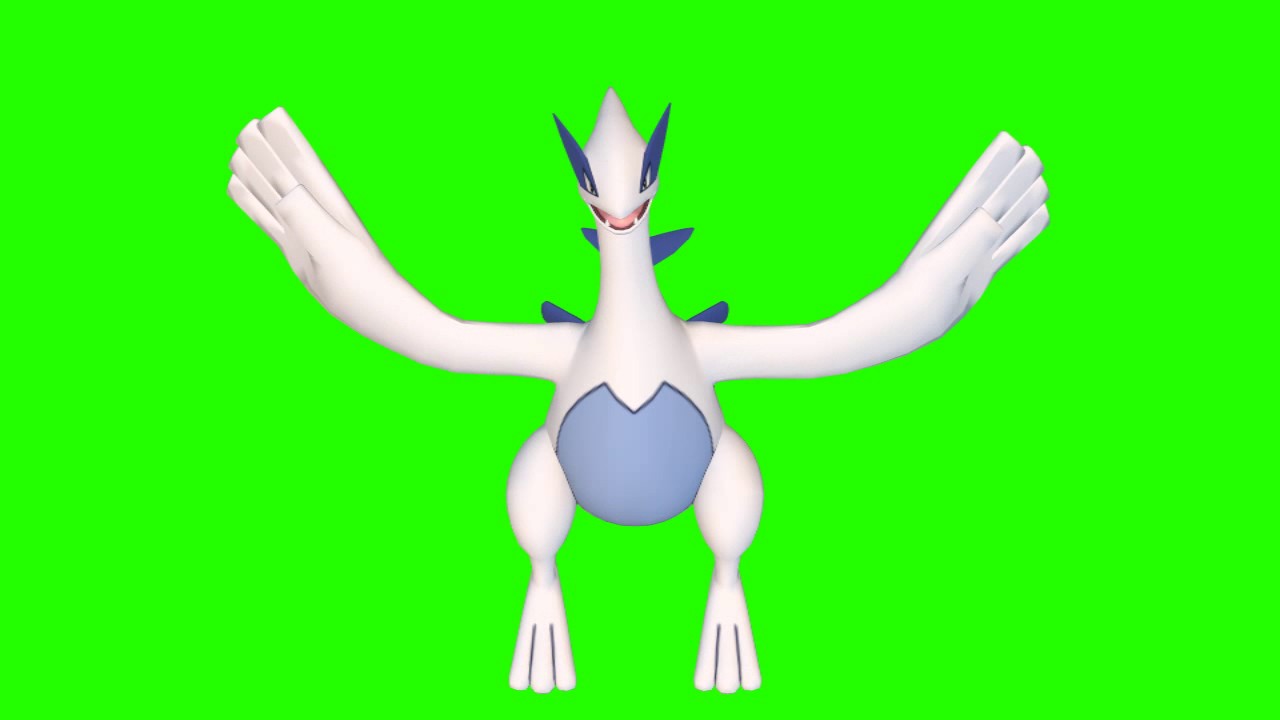Lugia animated front (pokemon) chroma - YouTube