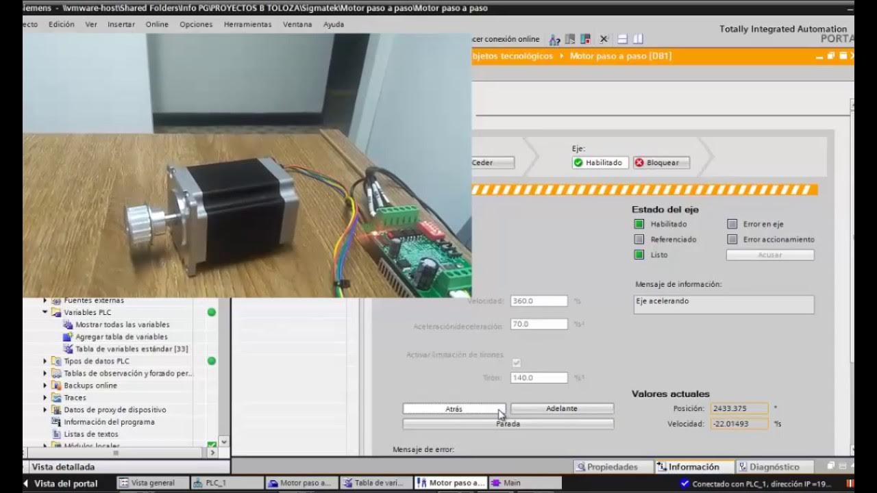 Control motor paso a paso con PLC S7 1200 - YouTube
