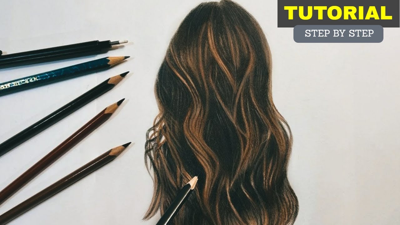 How to draw Curly hair using Colored Pencils and Charcoal | Tutorial ...