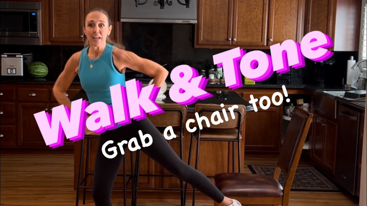 25 Min Full Body Walk & Tone | Grab a Chair & Pillow for Unique ...