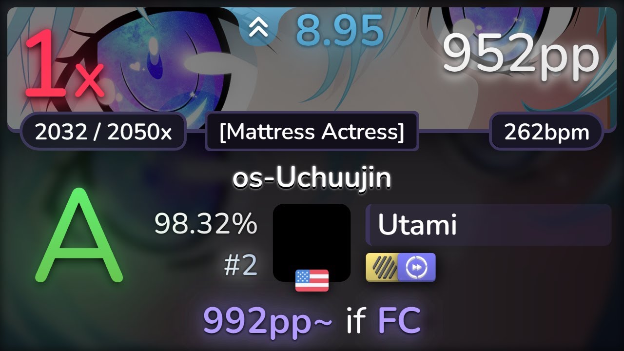 8.9⭐ Utami | Erio o Kamattechan - os-Uchuujin [Mattress Actress] +HDDT ...