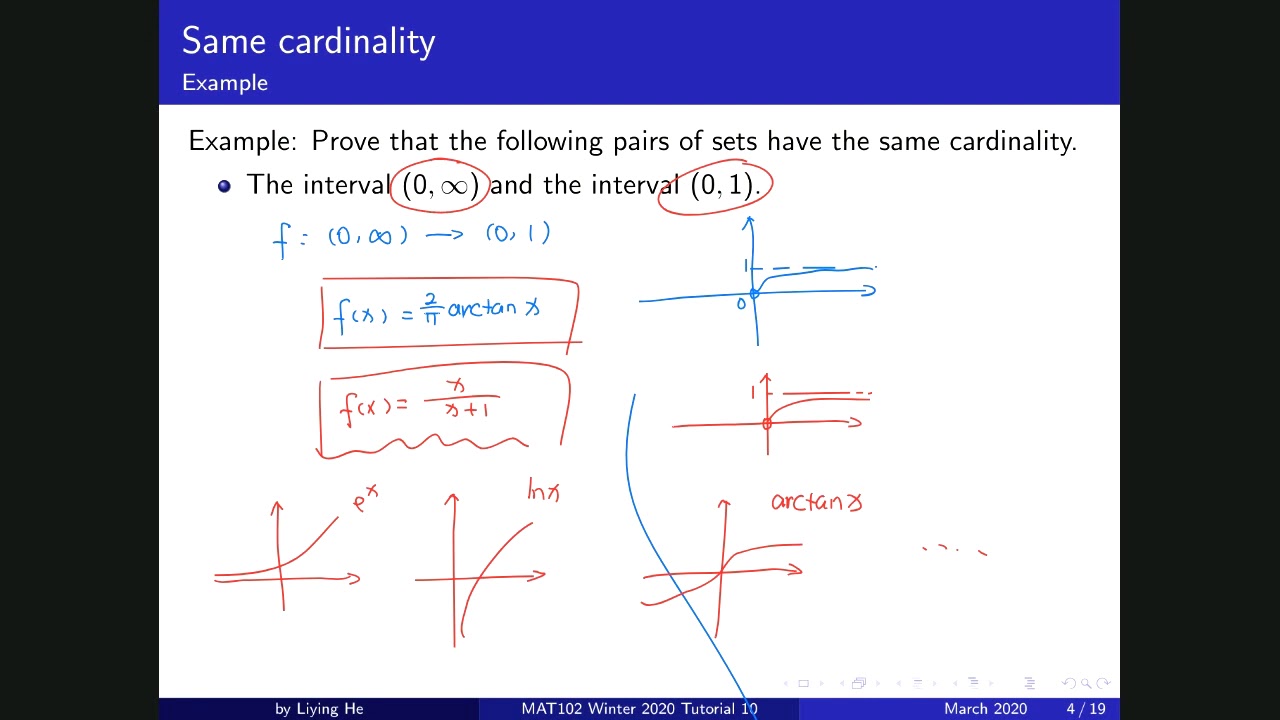 MAT102 2020 Winter Tutorial 10 cardinality - YouTube