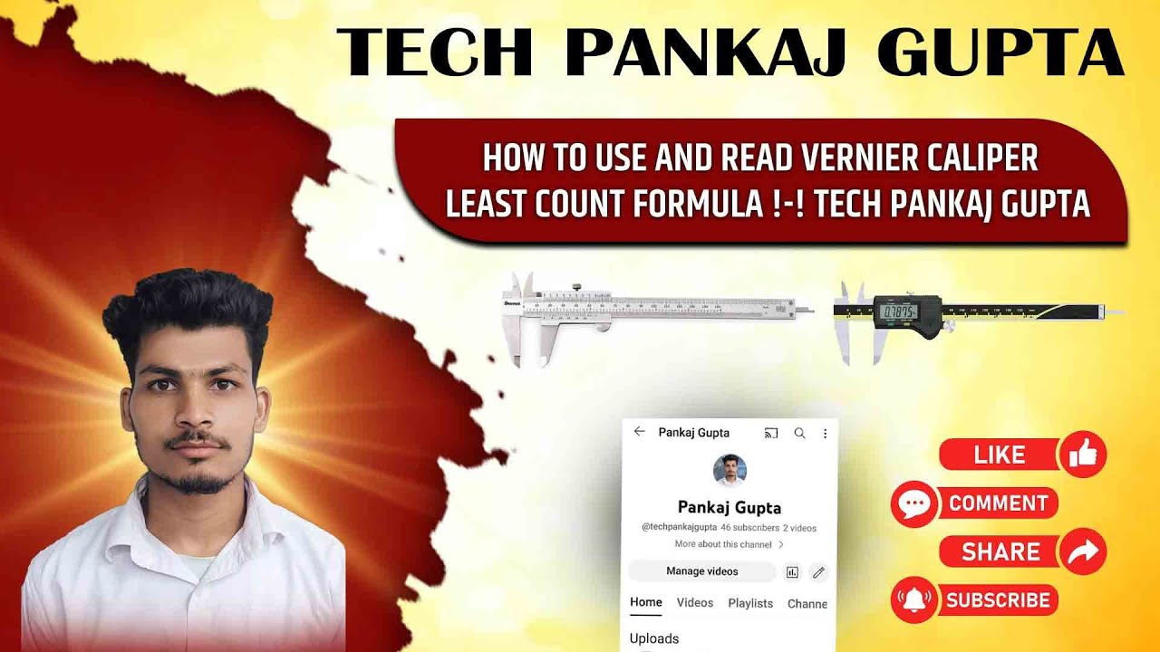 HOW TO USE AND READ VERNIER CALIPER LEAST COUNT FORMULA !-! TECH PANKAJ ...