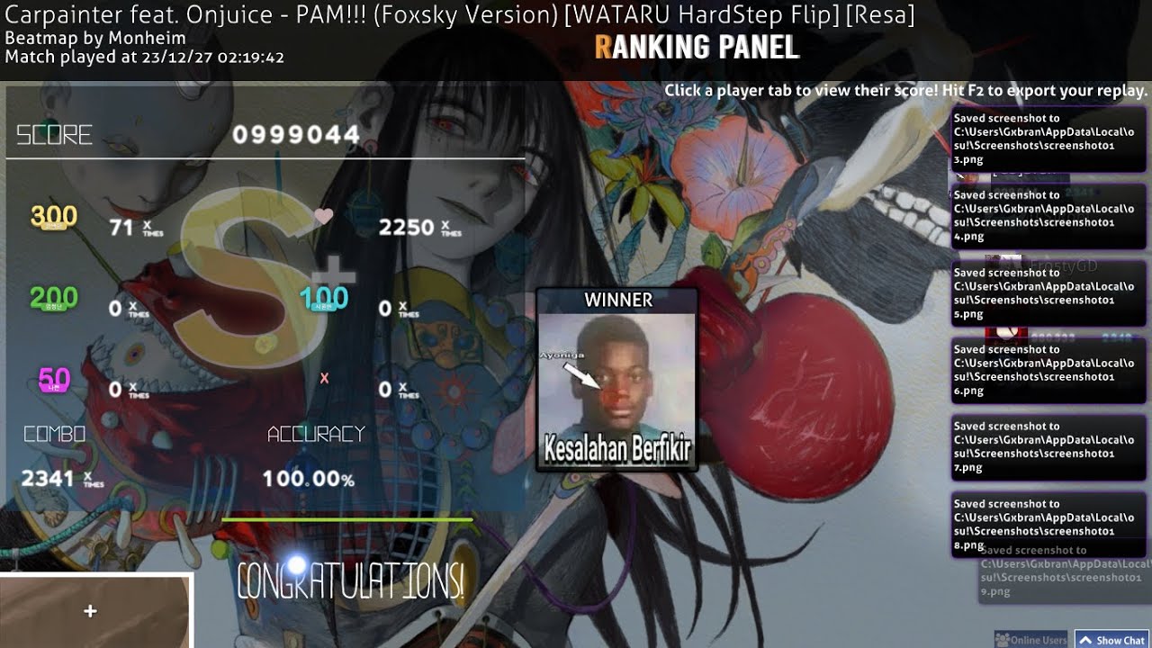 Osu! Mania | Carpainter ft. Onjuice - PAM!!! (WATARU HardStep Flip ...