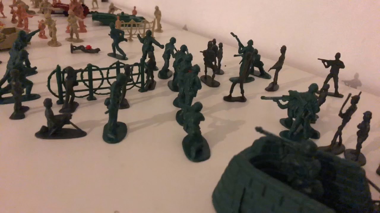 Army men tan and orange vs Green and grey - YouTube