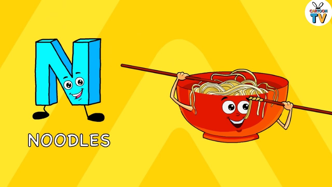 N is for Noodles! 🍜 | Fun Animated Alphabet Song for Kids | Learn with ...