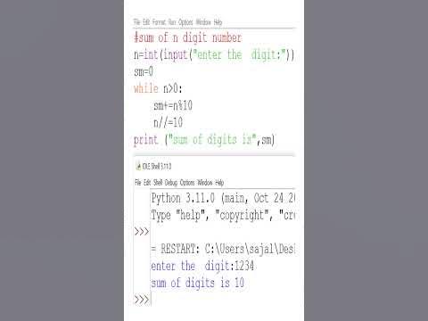 sum of n digit number #shorts #python - YouTube