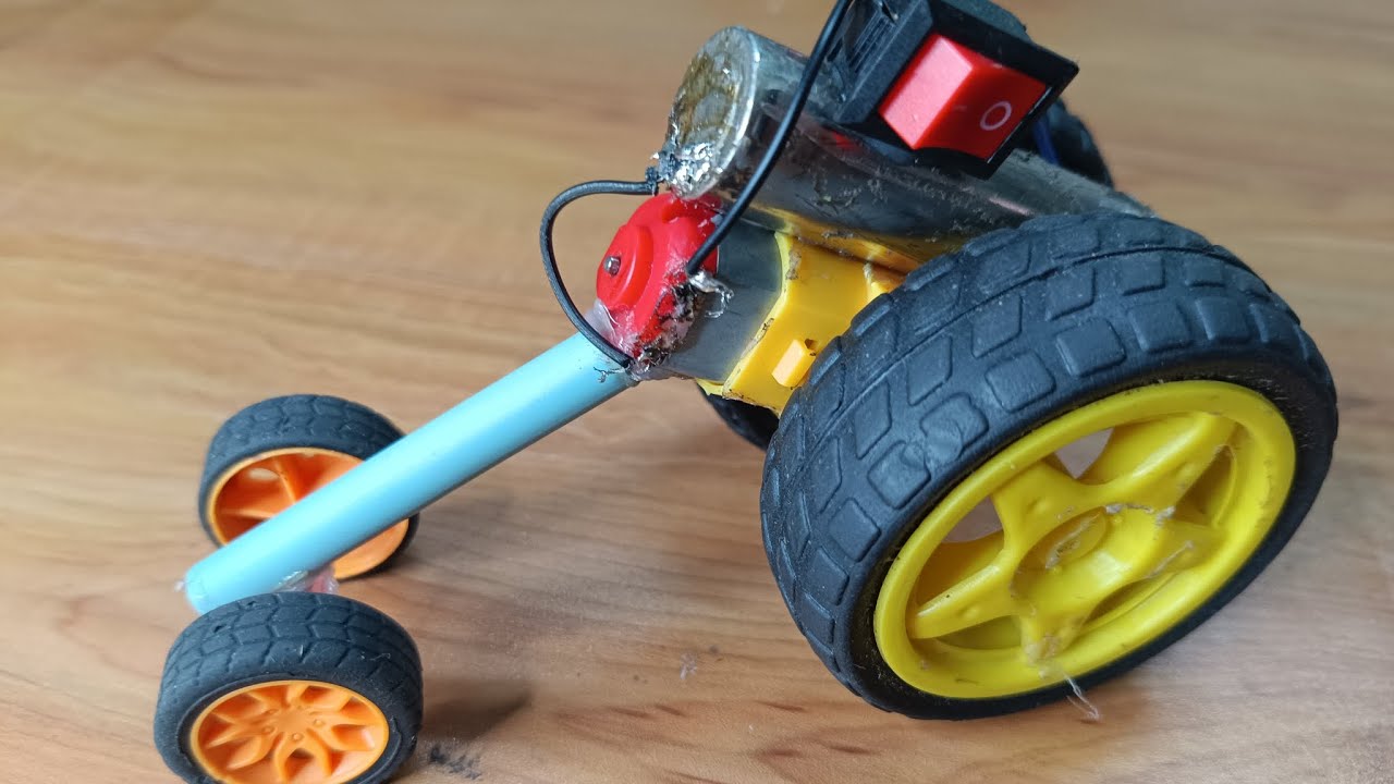 Gear motor se bnaye rounder at home | How to make a gear motor car ...