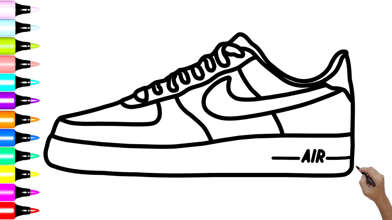 How to Draw Nike Air Sneakers - Drawing Nike Air Shoes Follow Along ...