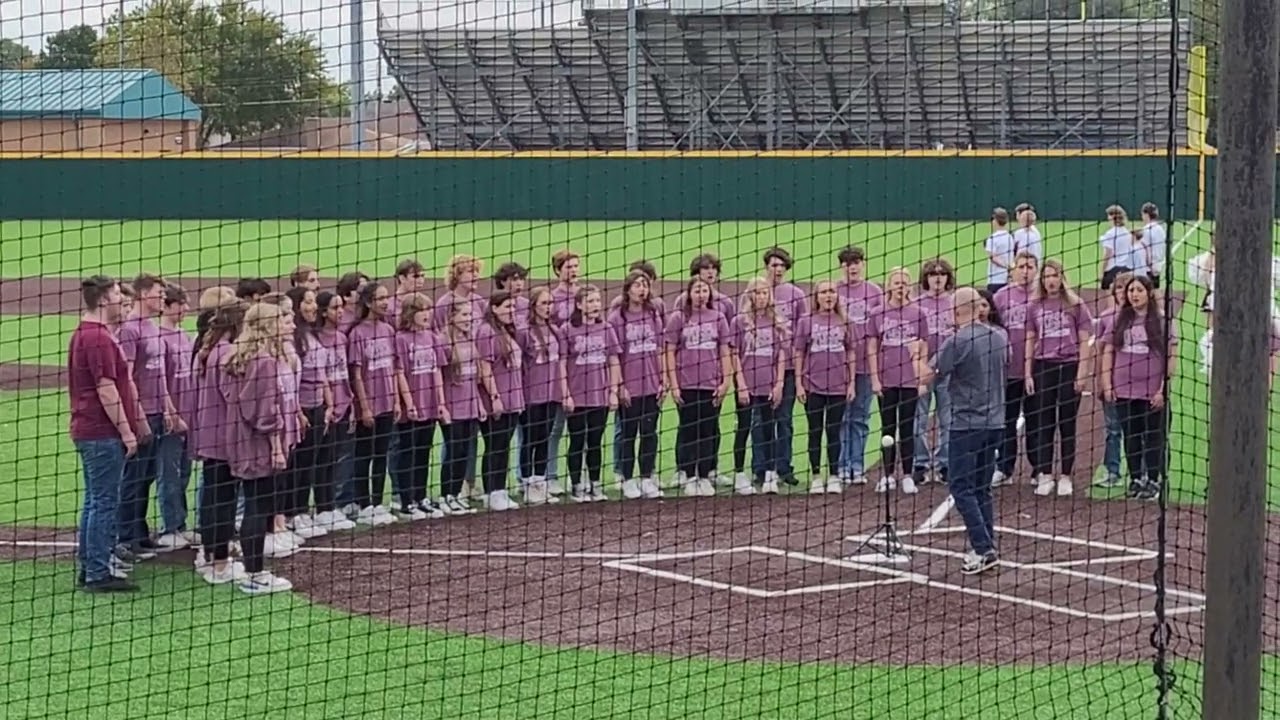 2022/23 Jenks Buddy Baseball with Trojanaires singing National Anthem ...