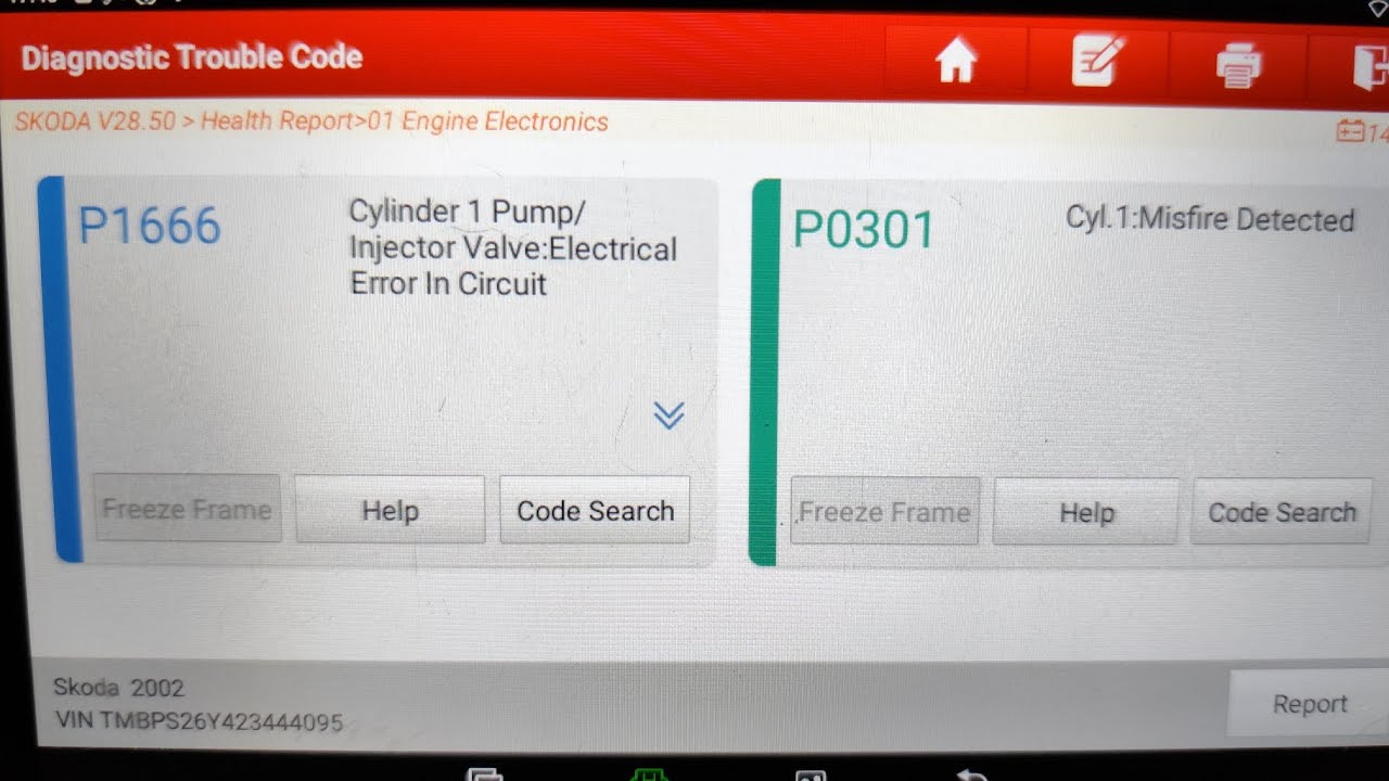 P1666, P0301 cylinder misfire, electrical error, engine rough idle ...