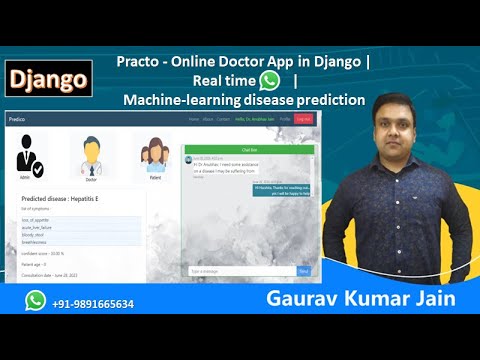 Practo-Online Doctor App in Django | Real time whatsapp | Machine-learning disease prediction ...
