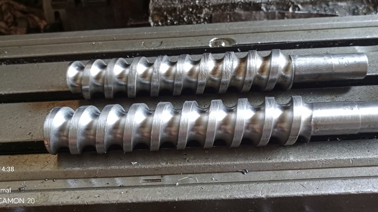 Screw Worm of Mustard oil machine | Worm Manufacturing | Worm Cutting ...