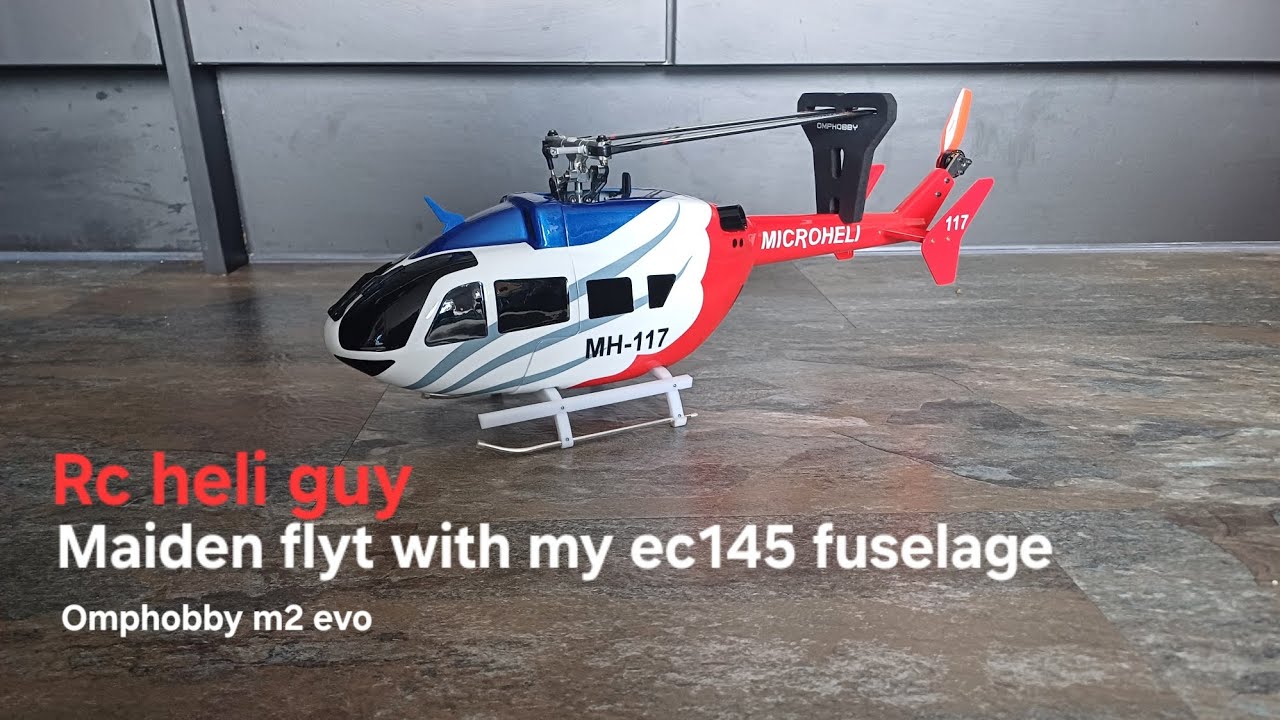 Maiden flight with the omphobby m2 evo inside the ec145 scale fuselage ...