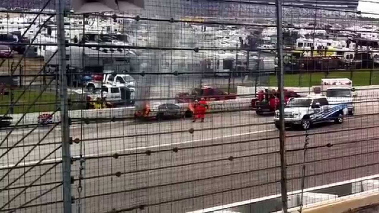 Dale Earnhardt Jr fiery crash at Texas Motor Speedway Duck Commander ...