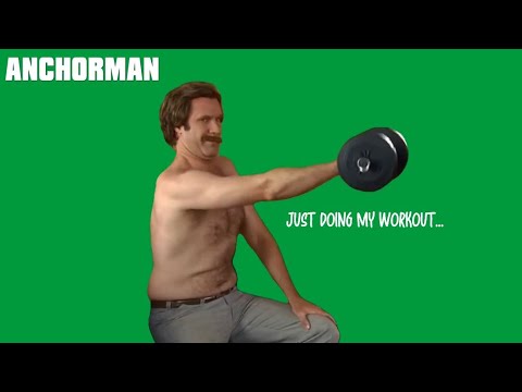 Anchorman workout scene green screen - YouTube